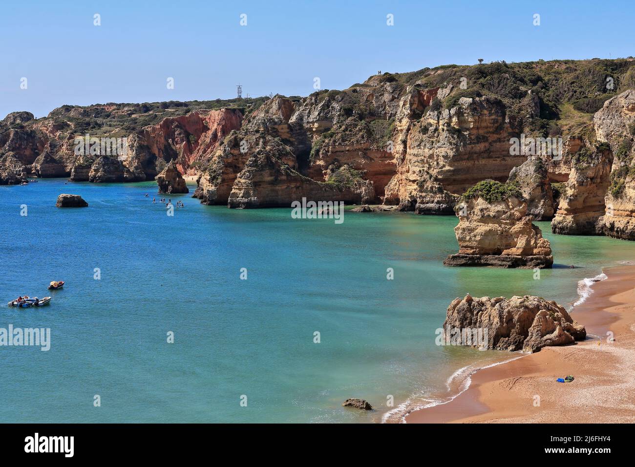 Sea stack rock formations-Praia de Dona Ana Beach. Lagos-Portugal-249 ...