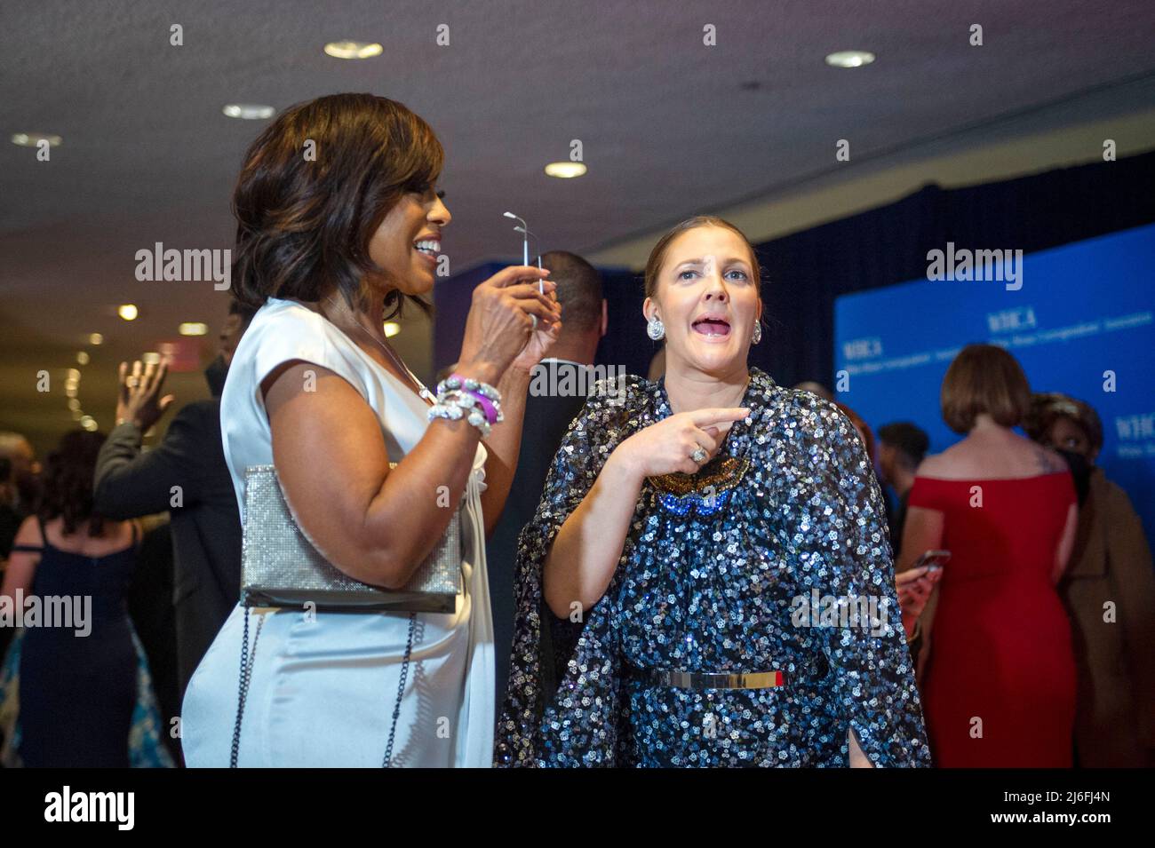 Washington DC, USA. 30th Apr, 2022. Gayle King, left, and actress Drew ...