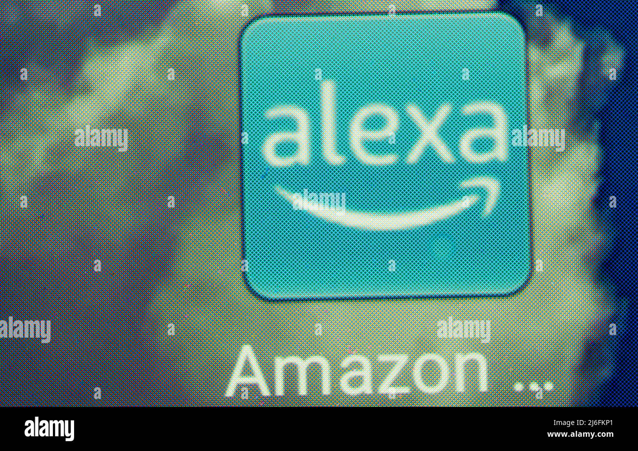 In this photo illustration, the Alexa application by Amazon logo is ...