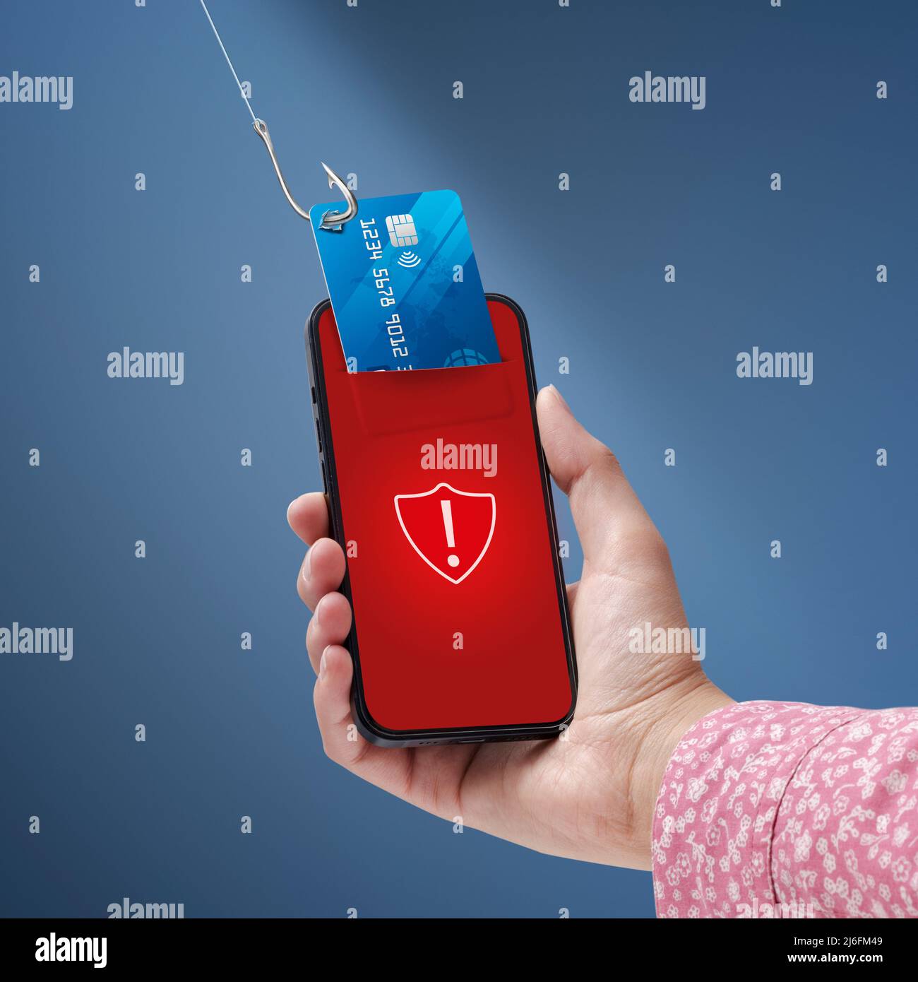 Phishing and cyber security: hacker stealing a user's credit card ...