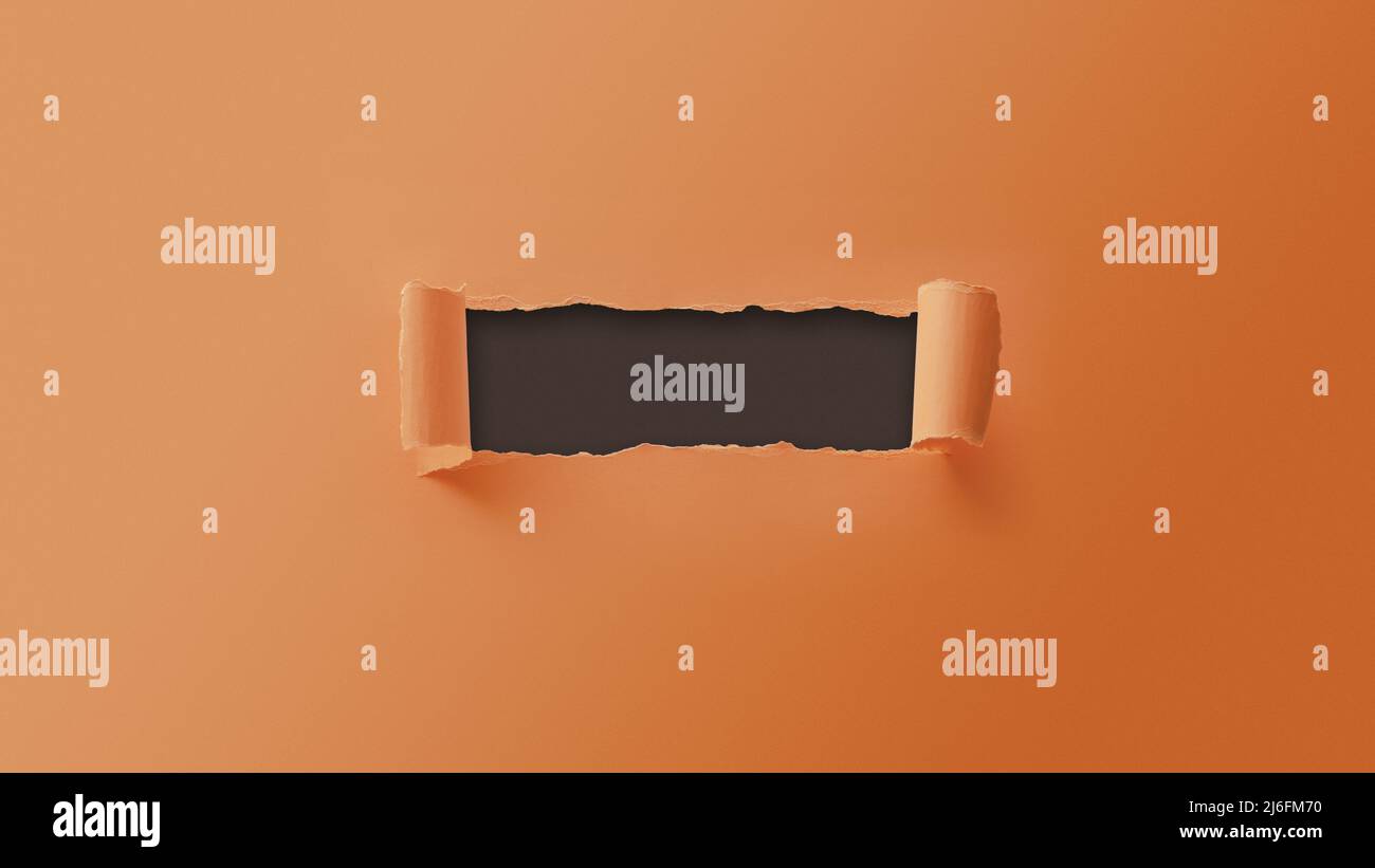 Colorful torn paper and blank copy space in a rectangular hole Stock ...