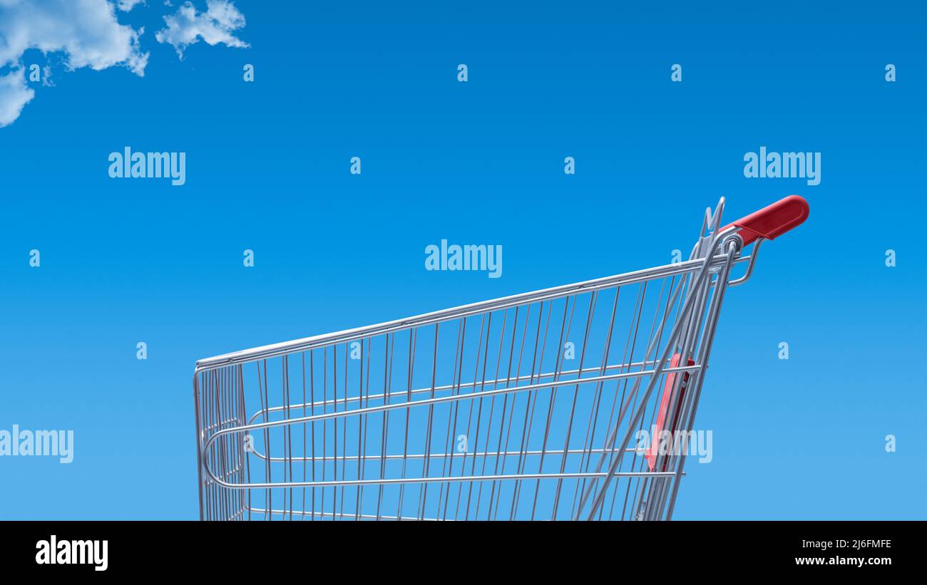 Shopping concept cart on blue hi-res stock photography and images - Alamy