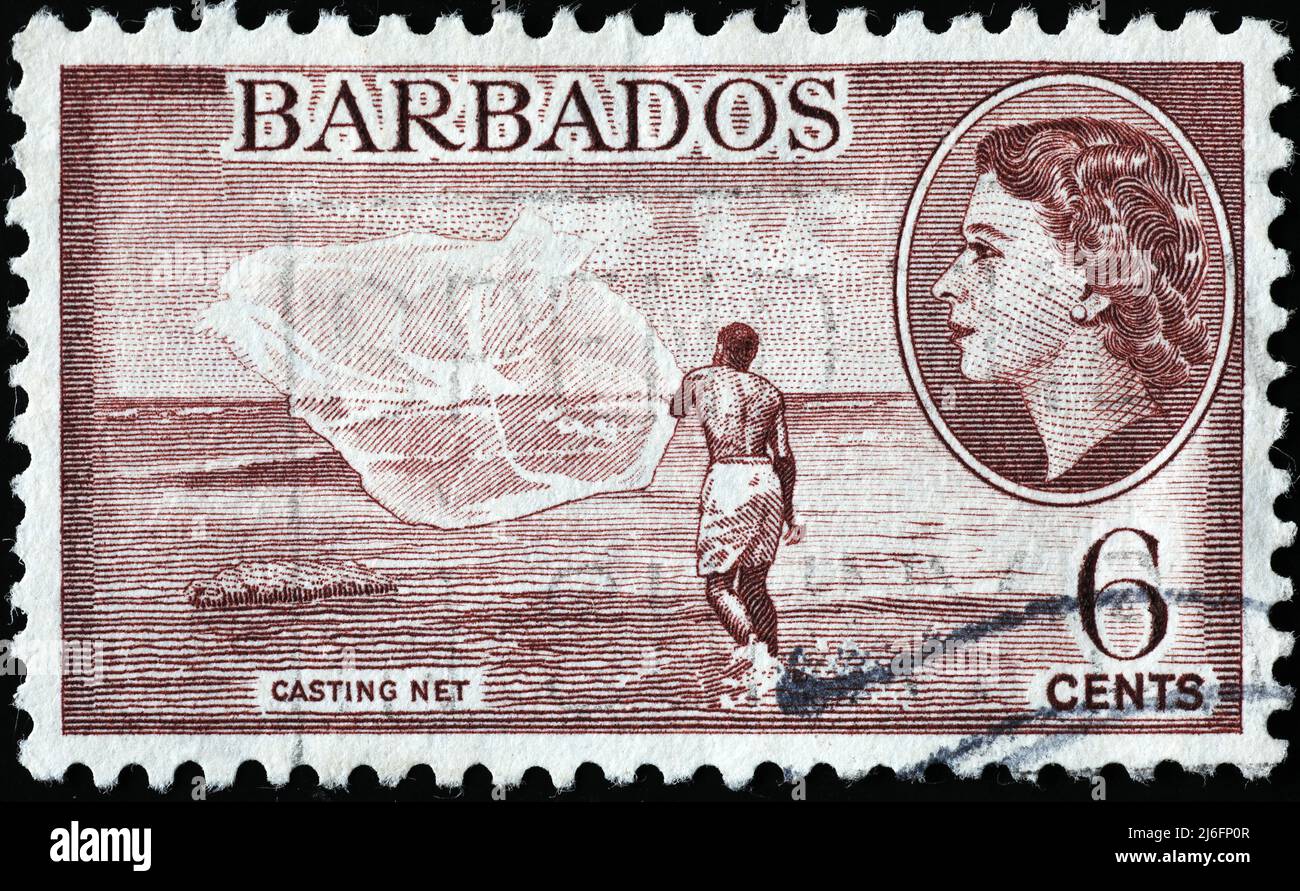 Barbados postage stamp hi-res stock photography and images - Alamy
