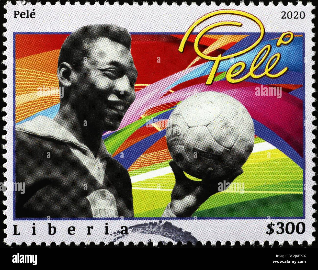 Picture of very young Pelé smiling on postage stamp Stock Photo - Alamy