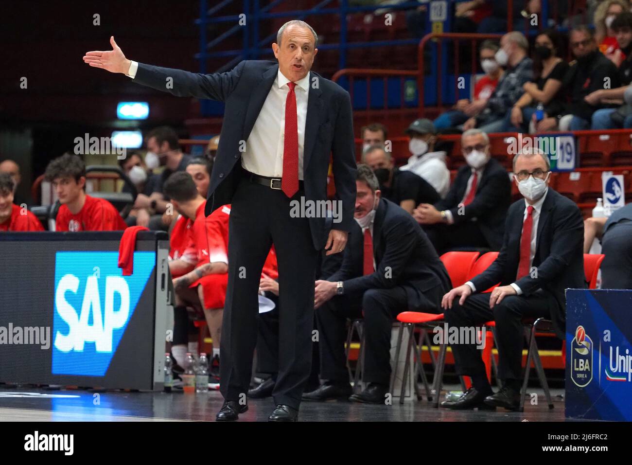 Ettore Messina, head coach AX Armani Exchange Olimpia Milano during AX ...
