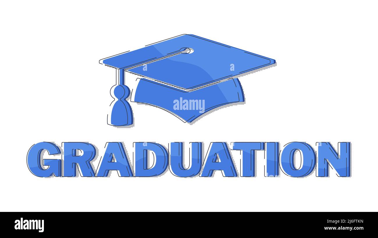 Graduation lettering. Festive inscription. Word made up of capital ...