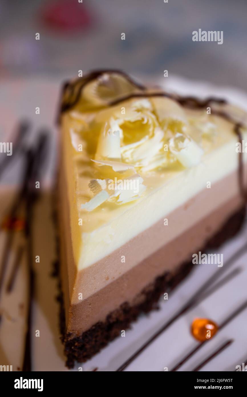 3 layers of chocolate hi-res stock photography and images - Alamy