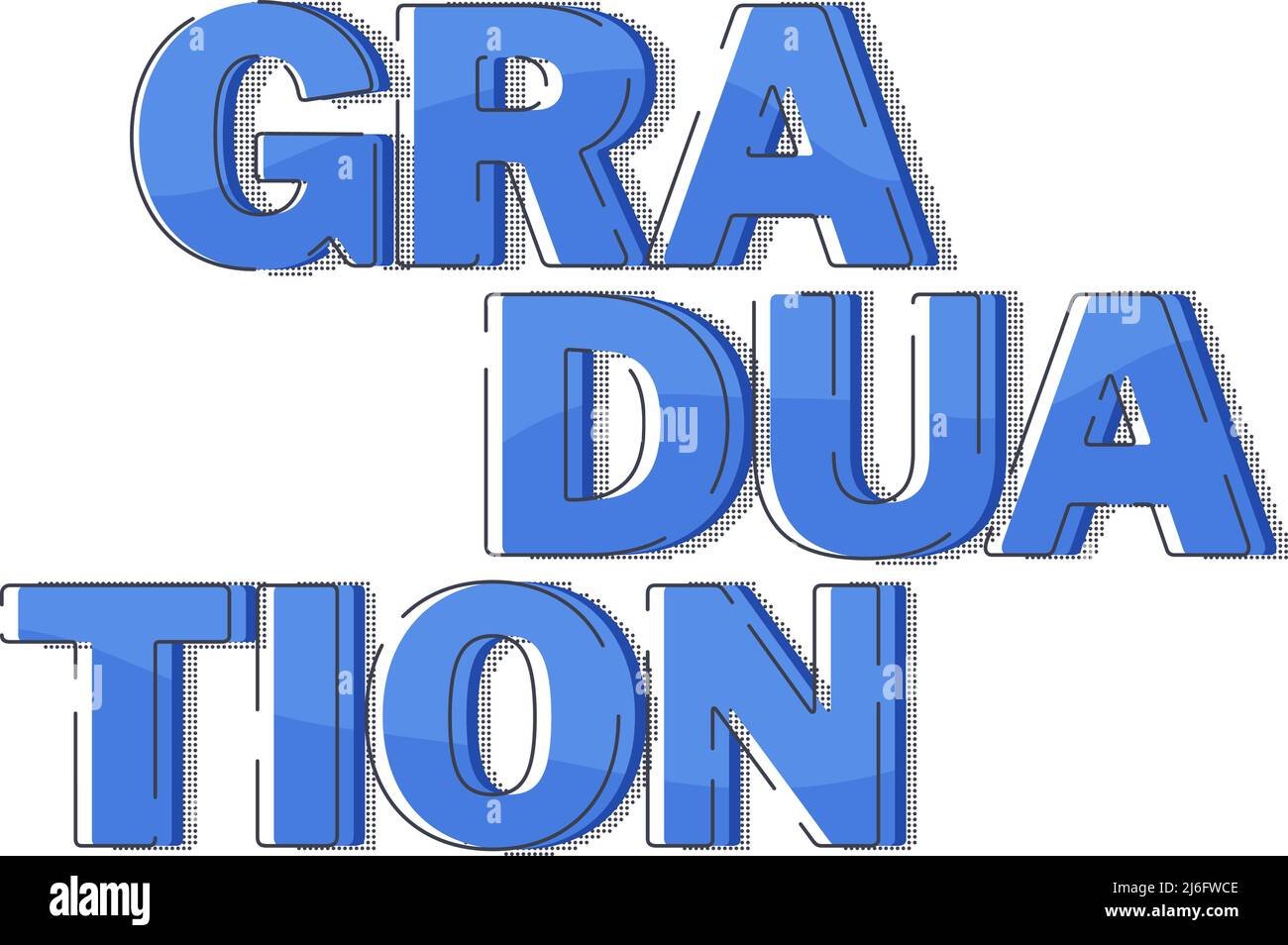 Graduation lettering. Festive inscription. Word made up of capital ...