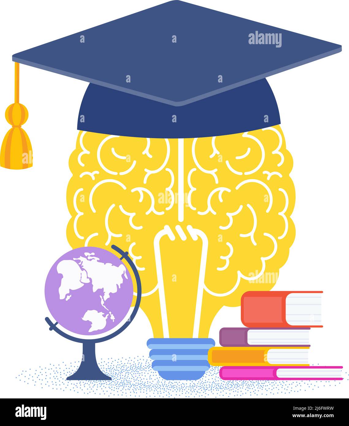 Brain and cap university graduate cap. Graduation gown Stock Vector ...