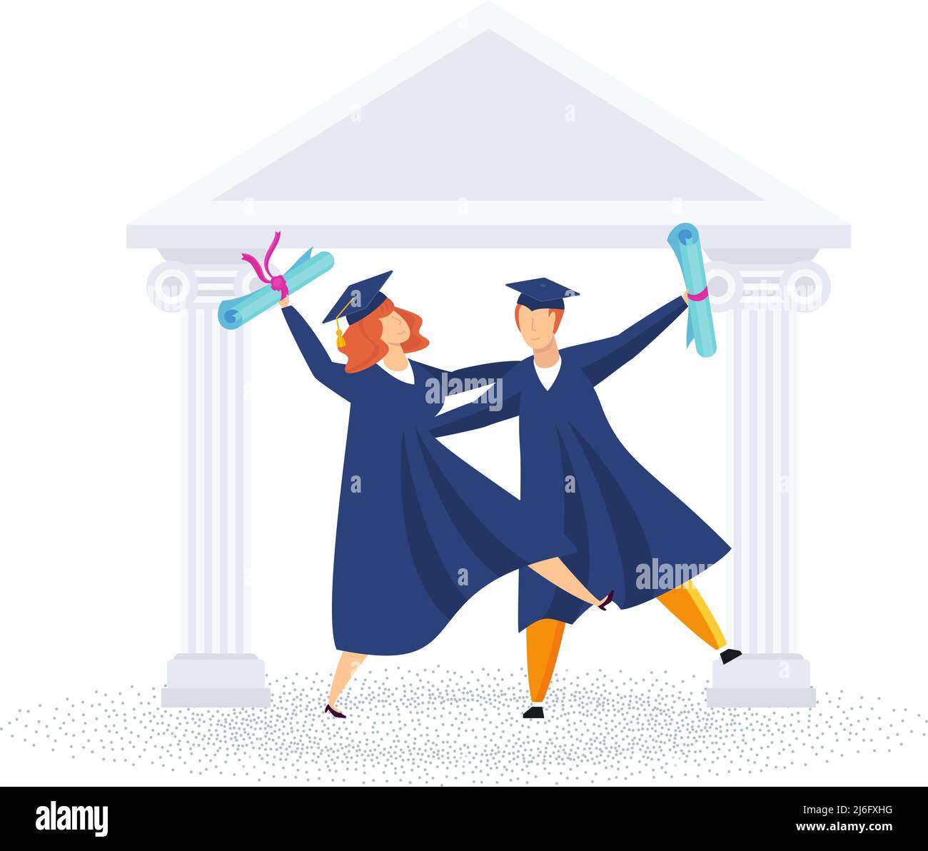 University graduates celebrate graduation. Graduation gown. Student ...