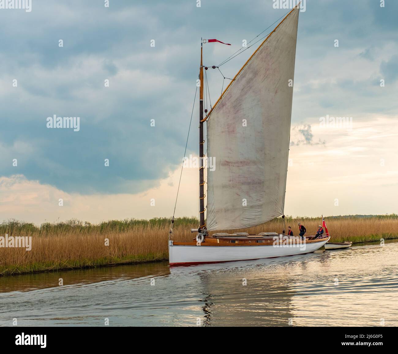 Horning, Norfolk, UK – 01 May 2022. The Norfolk pleasure wherry “Olive ...