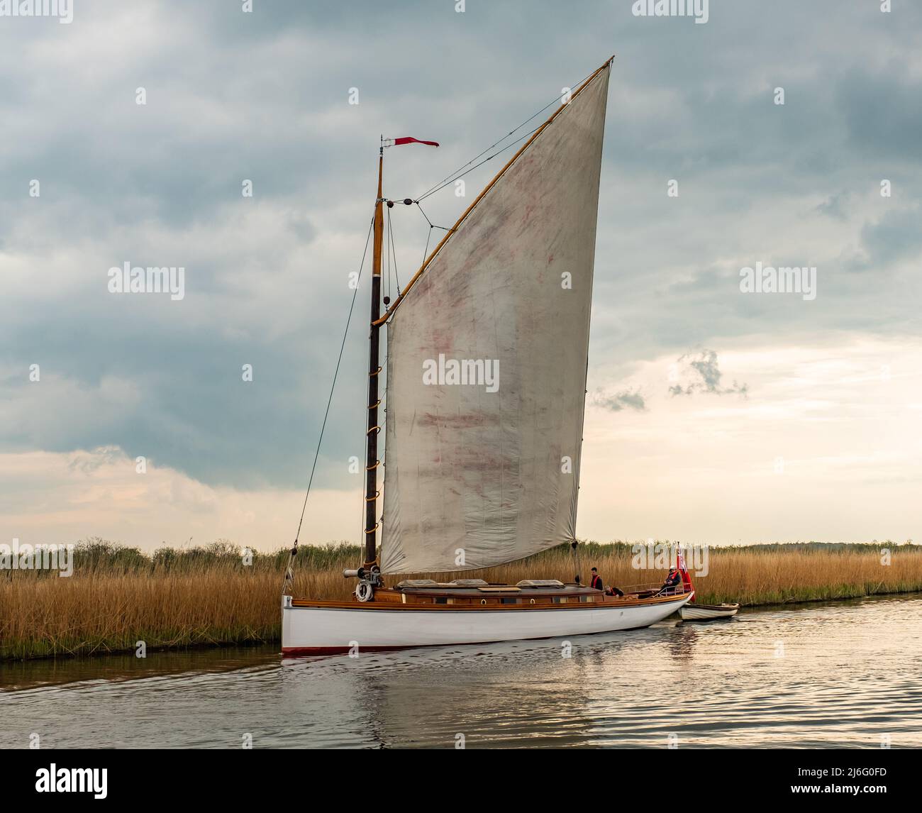 Horning, Norfolk, UK – 01 May 2022. The Norfolk pleasure wherry “Olive ...