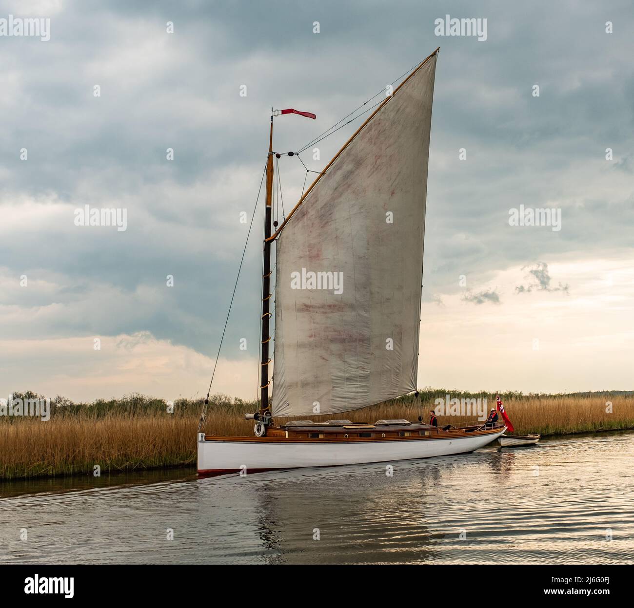 Horning, Norfolk, UK – 01 May 2022. The Norfolk pleasure wherry “Olive ...