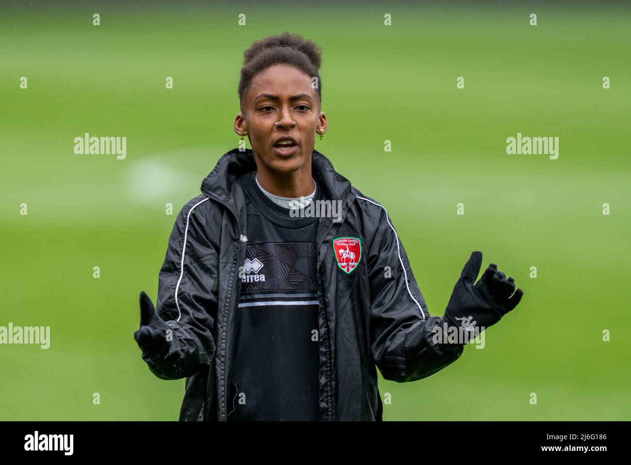 Elisha Ndow (14 Coventry United) in the warm up ahead of the FA Womens ...