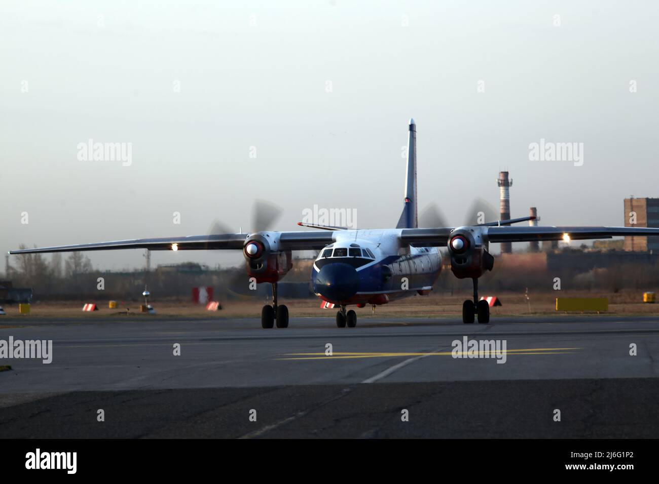 Transportation concept - turbo propelled aircraft on bearing track in ...
