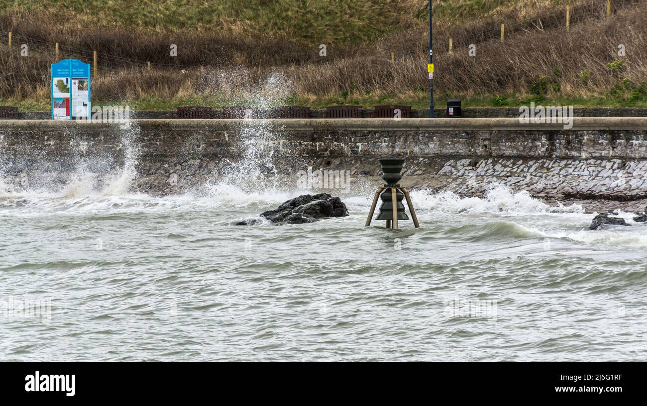 The tidal bell at Cemaes bay, Anglesey, North Wales, UK. Taken on 4th ...
