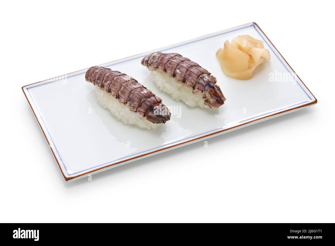 Shako ( mantis shrimp ) Nigiri Sushi, Japanese food Stock Photo - Alamy