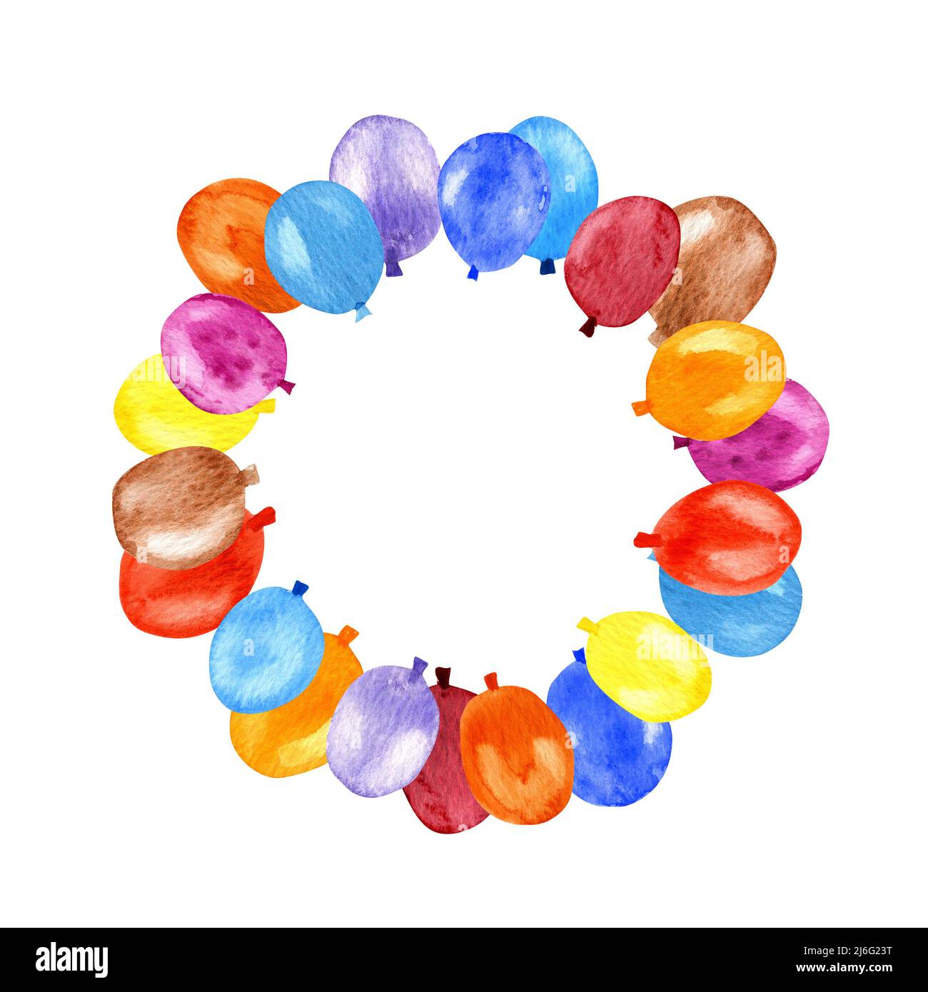 Bright Balloons Circle Frame Background and Place for Text in the ...