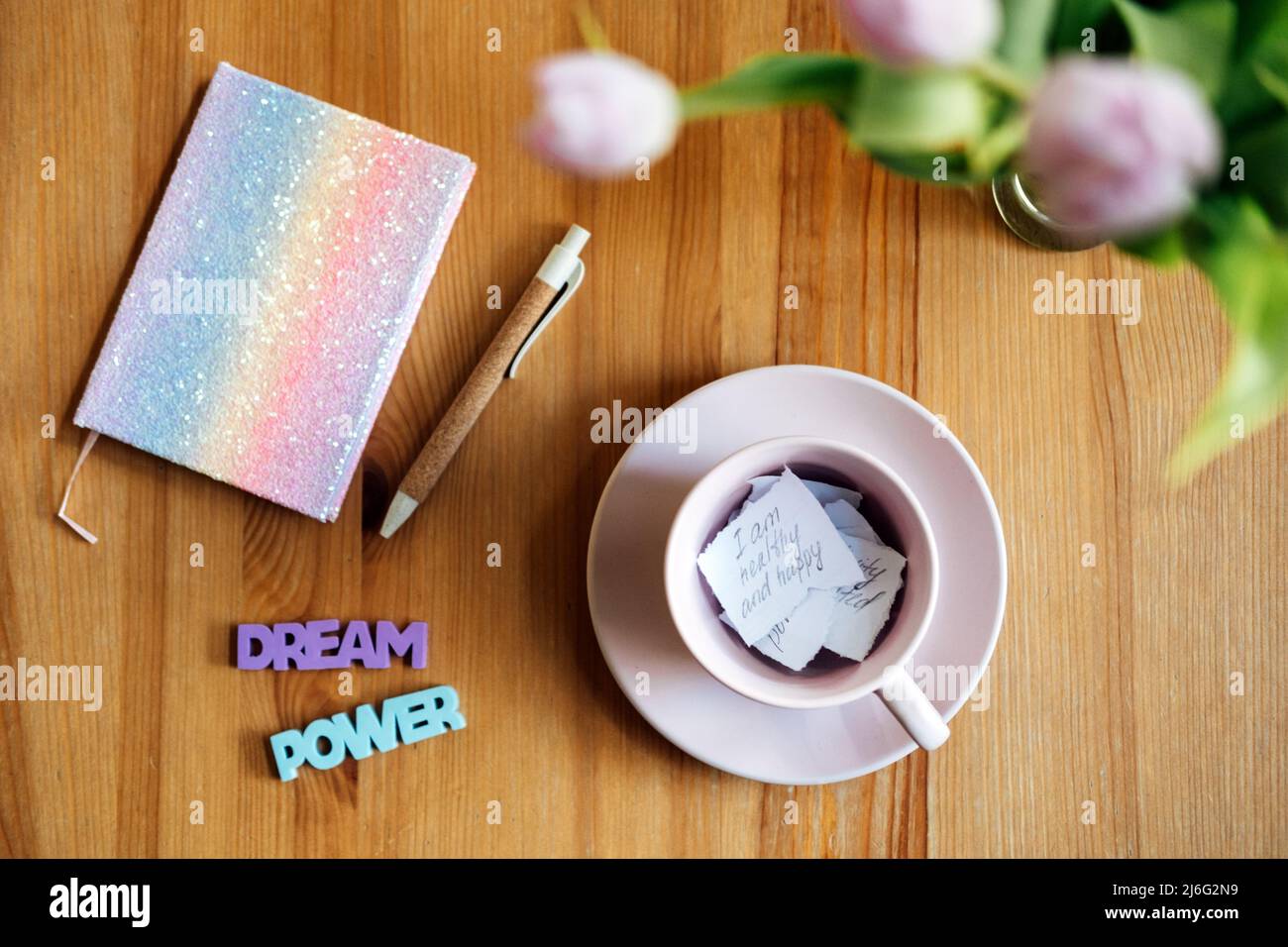 Affirmation, inspirational quotes concept. Paper with motivation ...