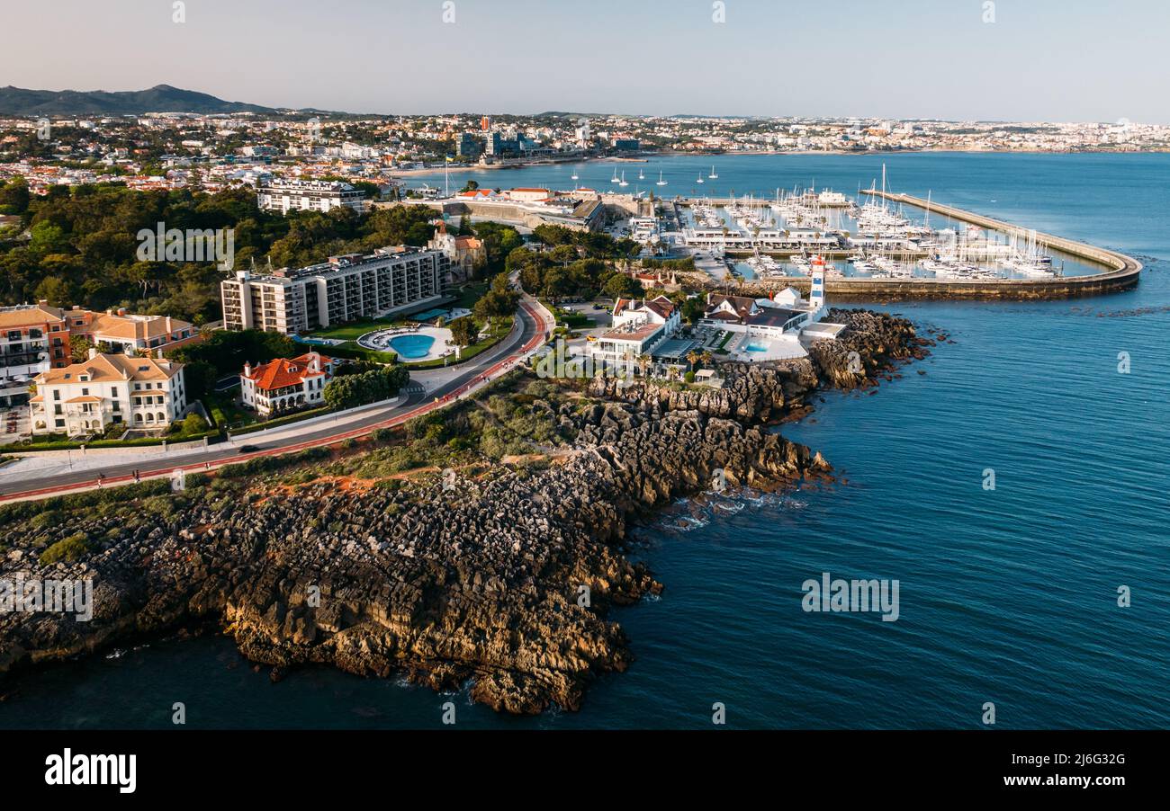 Lighthouse marina cascais portugal aerial hi-res stock photography and ...