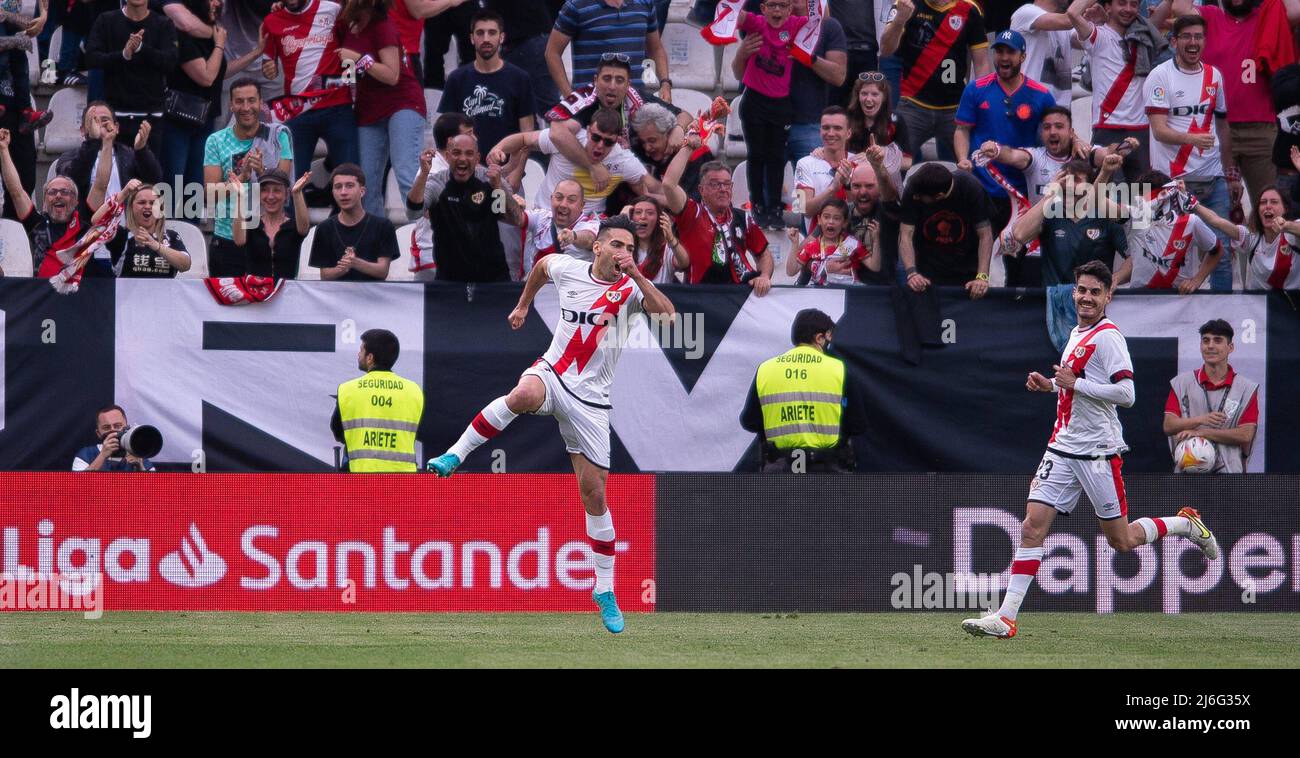 01 May 2022; Stadium Vallecas, Madrid, Spain; Men's La Liga Santander ...