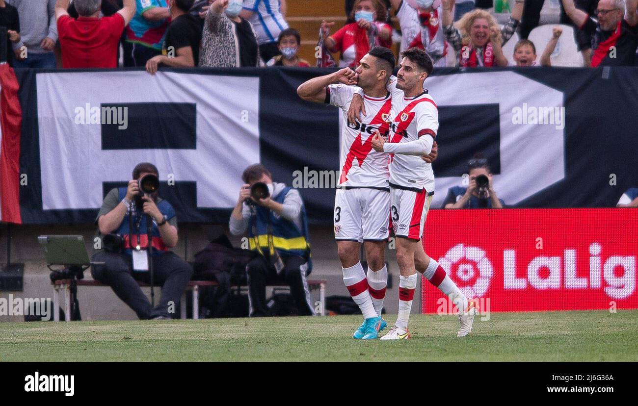 01 May 2022; Stadium Vallecas, Madrid, Spain; Men's La Liga Santander ...