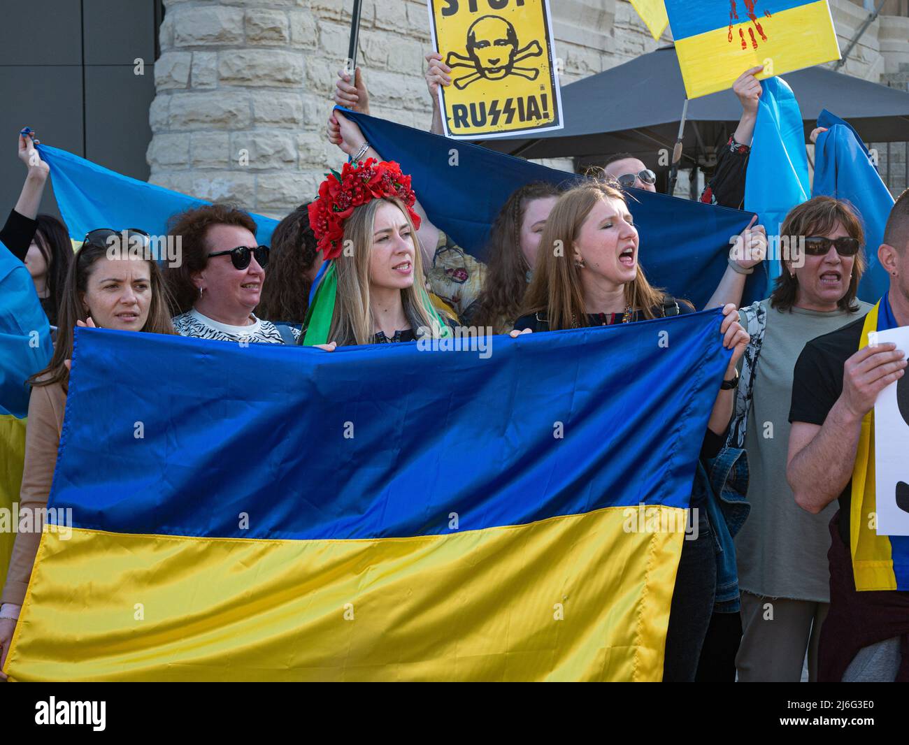 May 1, 2022, Barcelona, Catalonia, Spain: Ukrainian citizens, living in ...