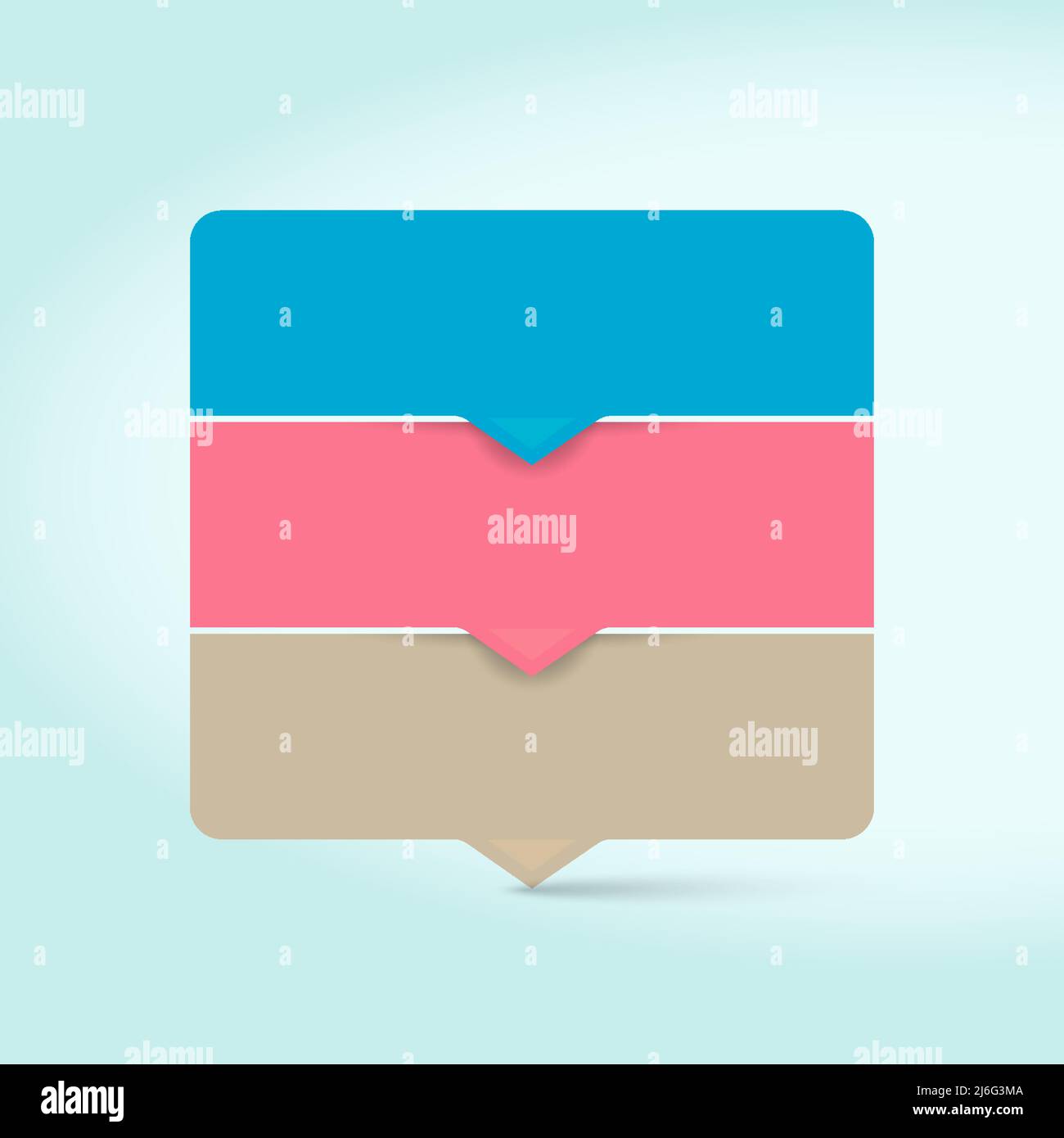 3 step arrow down banners. Cute colored infographics diagrams ...