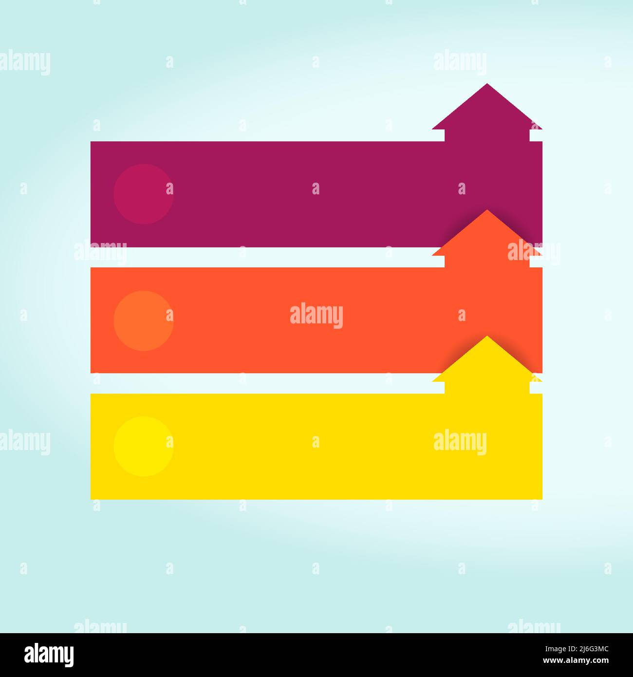 3 step arrow up banners. Cute colored infographics diagrams. Realty ...