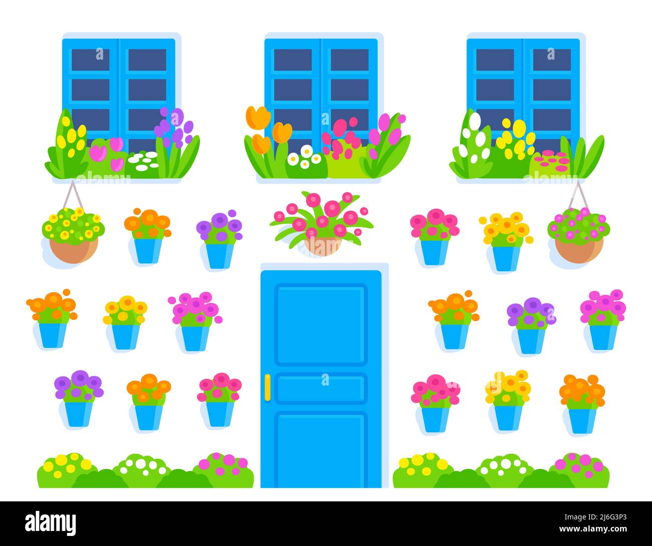 Spring courtyard Stock Vector Images - Alamy