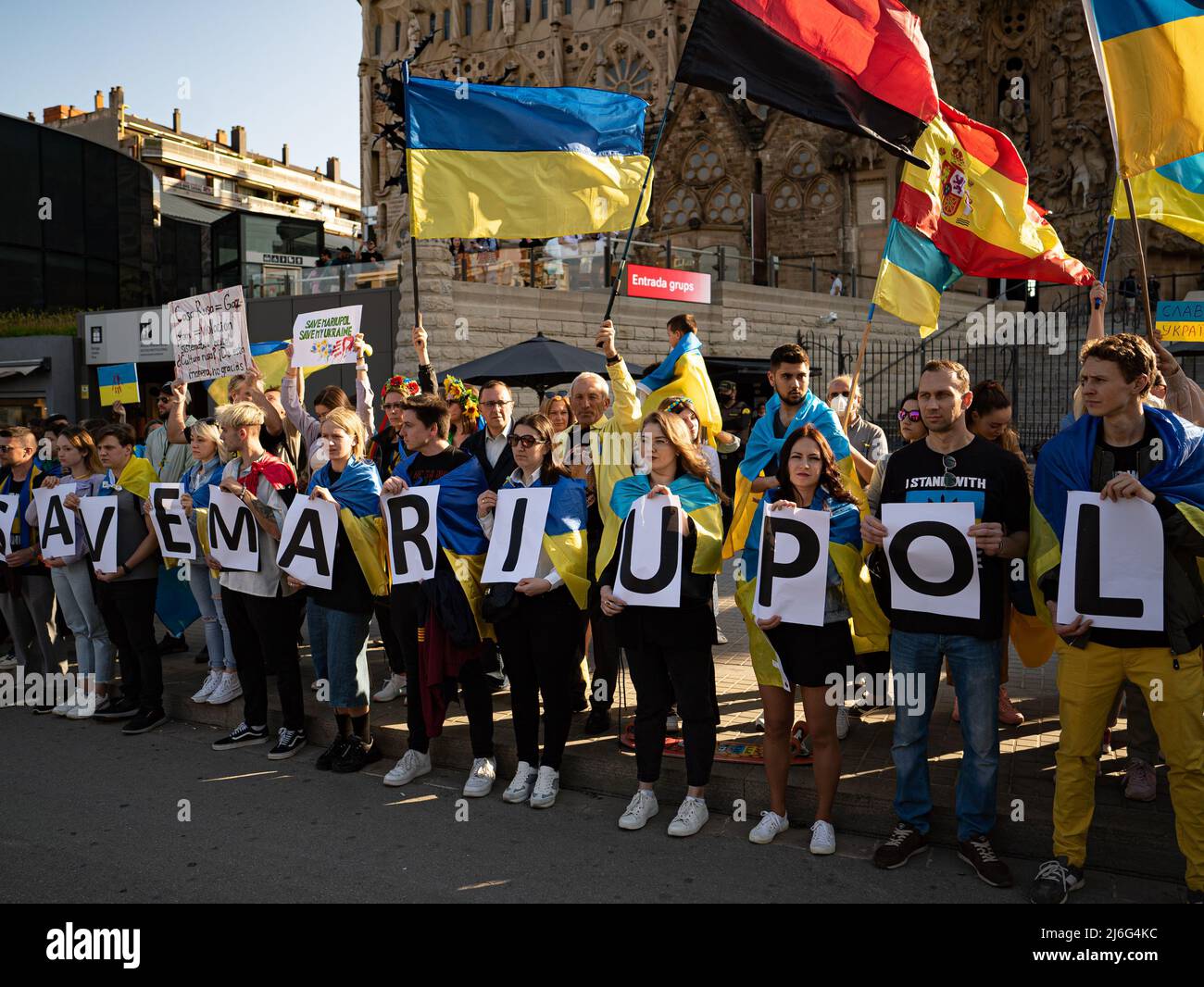 May 1, 2022, Barcelona, Catalonia, Spain: Ukrainian citizens, living in ...