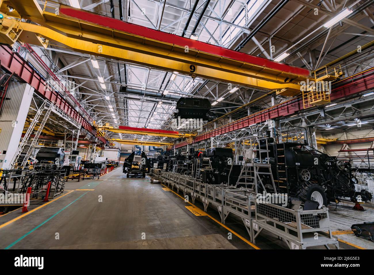 Production line of assembling agricultural tractors and harvesters ...
