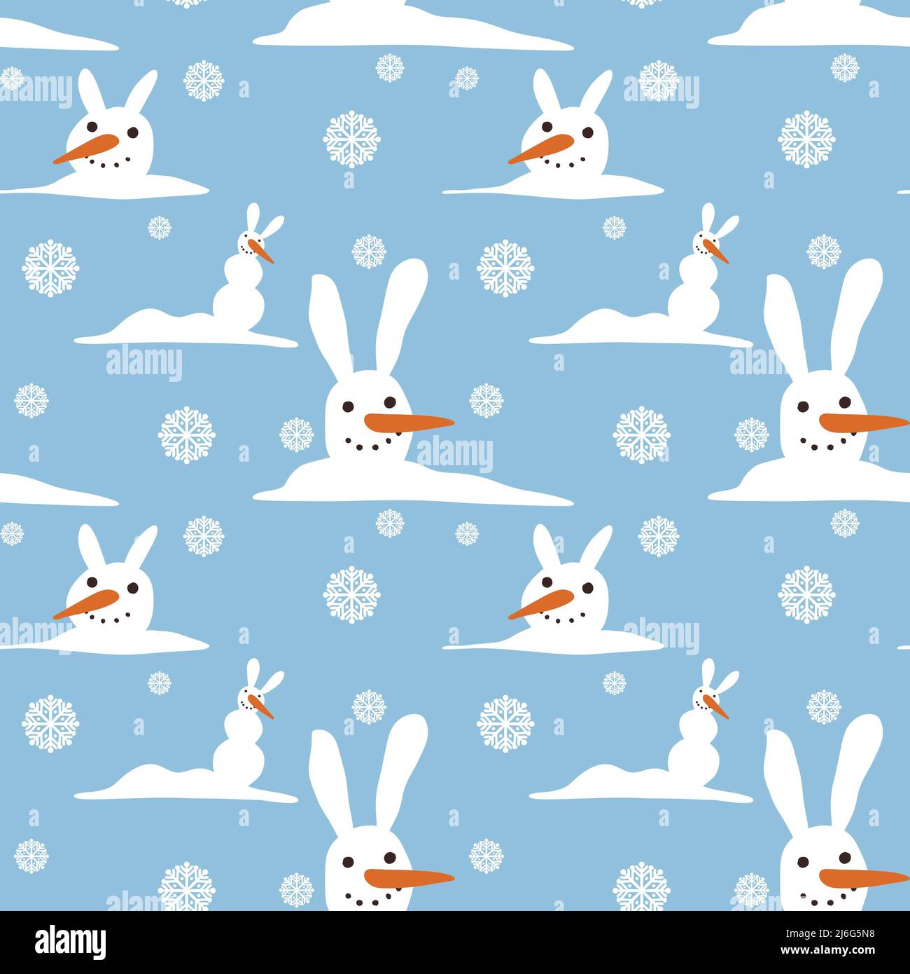 Winter seamless snowman rabbit pattern for fabrics and packaging and ...