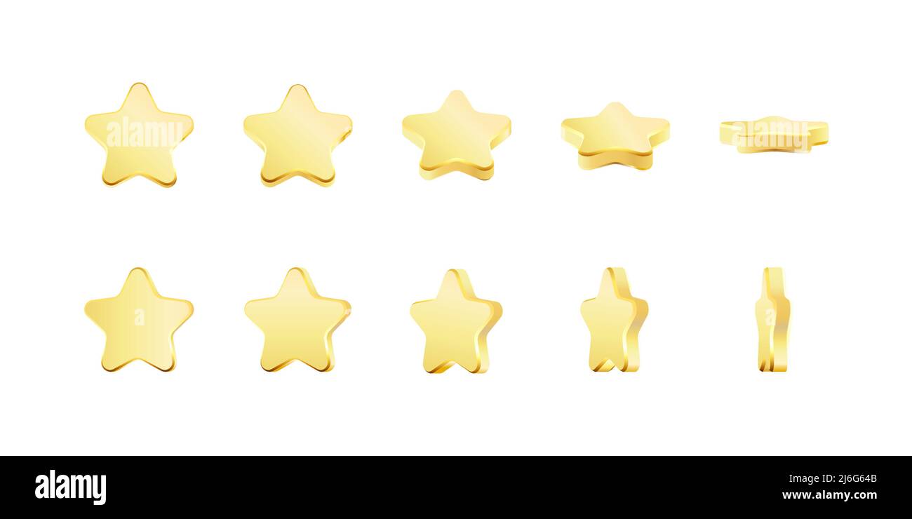 Golden star illustration Cut Out Stock Images & Pictures - Alamy