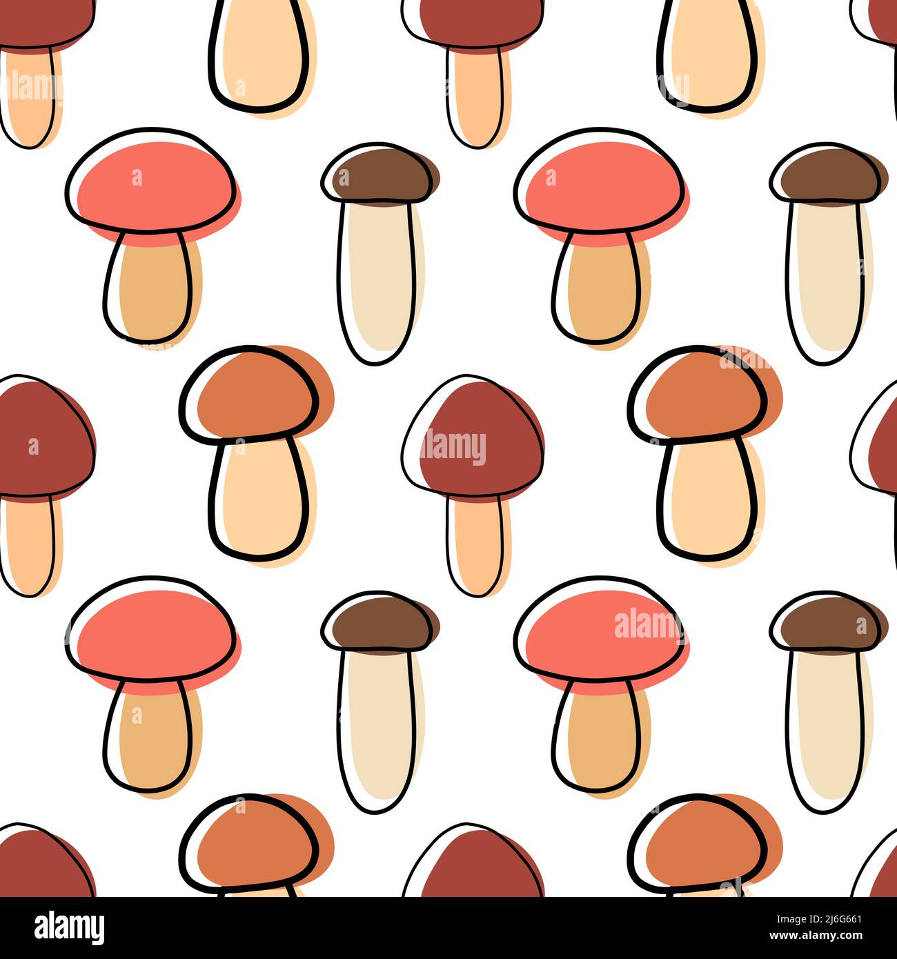 Seamless pattern with mushrooms fungi . Vector illustration Stock ...