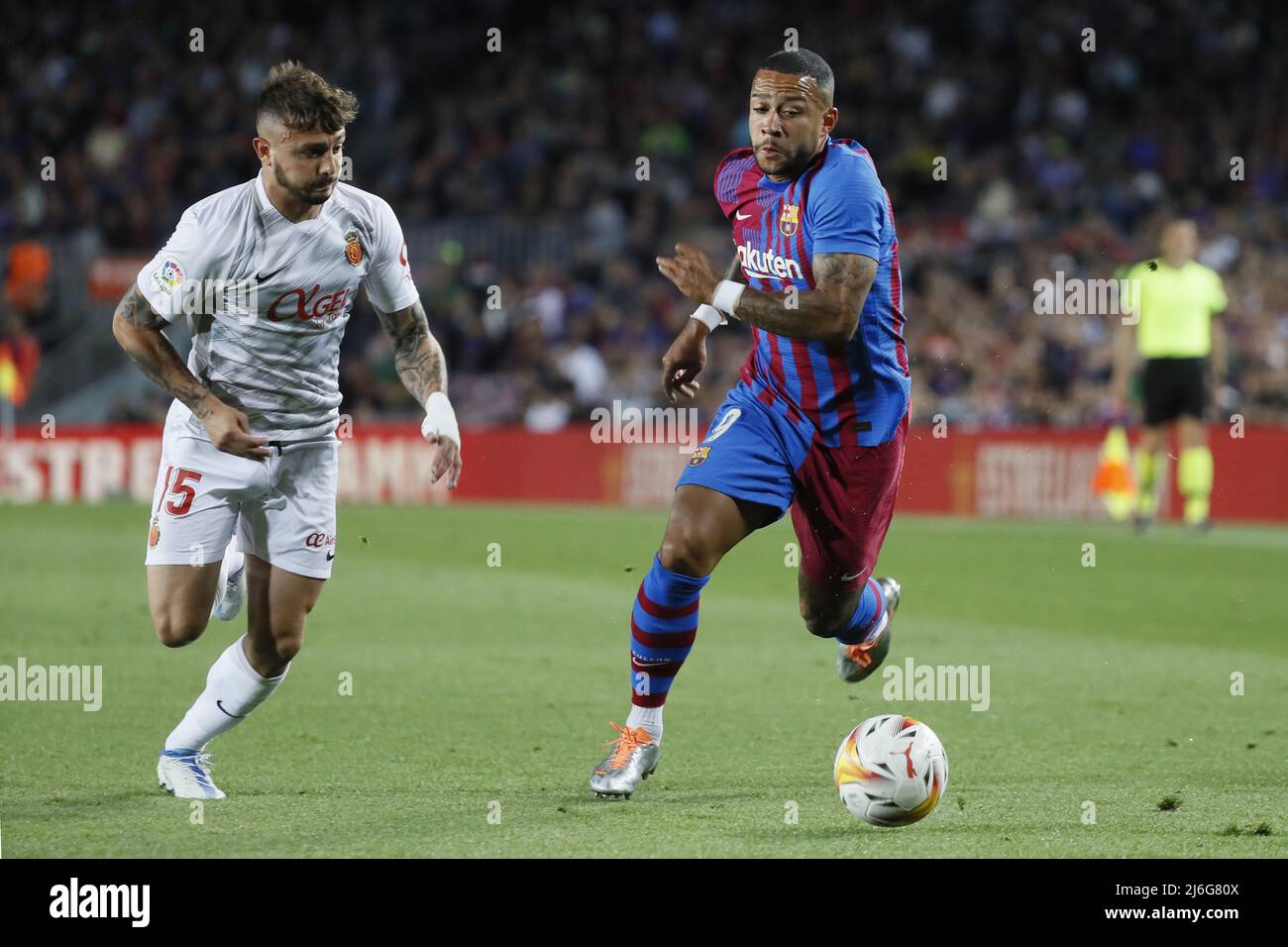 Memphis Depay (9 FC Barcelona) during, LaLiga Santander match between ...