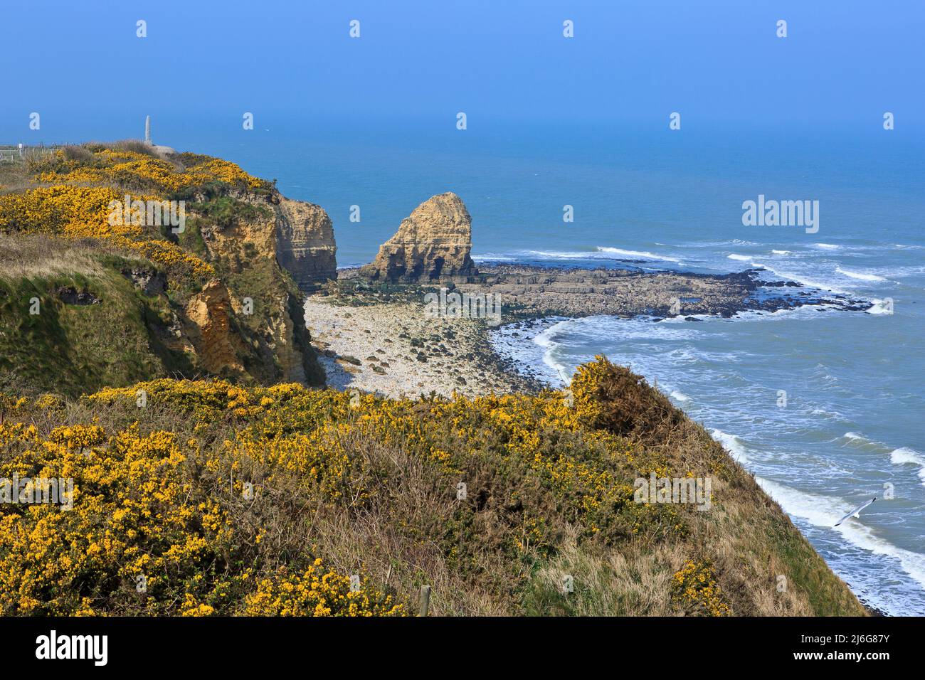 US World War II memorial at the Pointe du Hoc cliffs and in ...