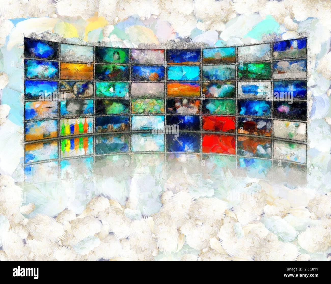 3d video wall of flat tv screens hi-res stock photography and images ...