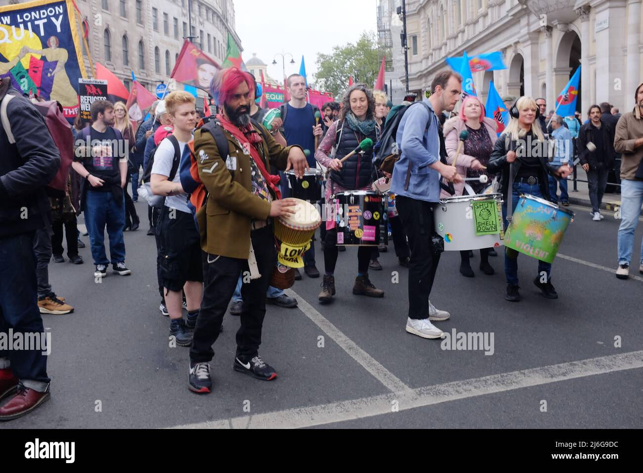 unions and workers rally march on the traditional Mayday Stock Photo ...