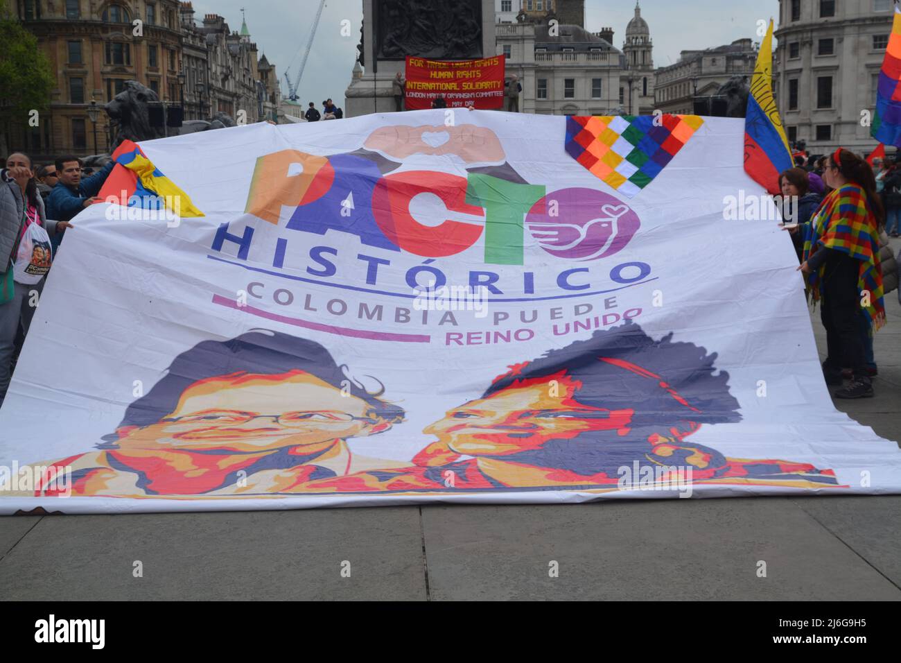the colombian socialist banner Gustavo Petro Stock Photo - Alamy