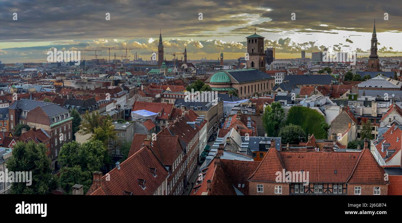 Beautiful aerial view of the delish city of Copenhagen the capital of ...