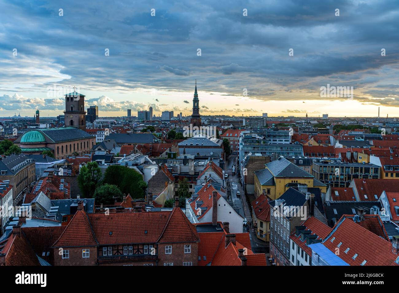 Beautiful aerial view of the delish city of Copenhagen the capital of ...