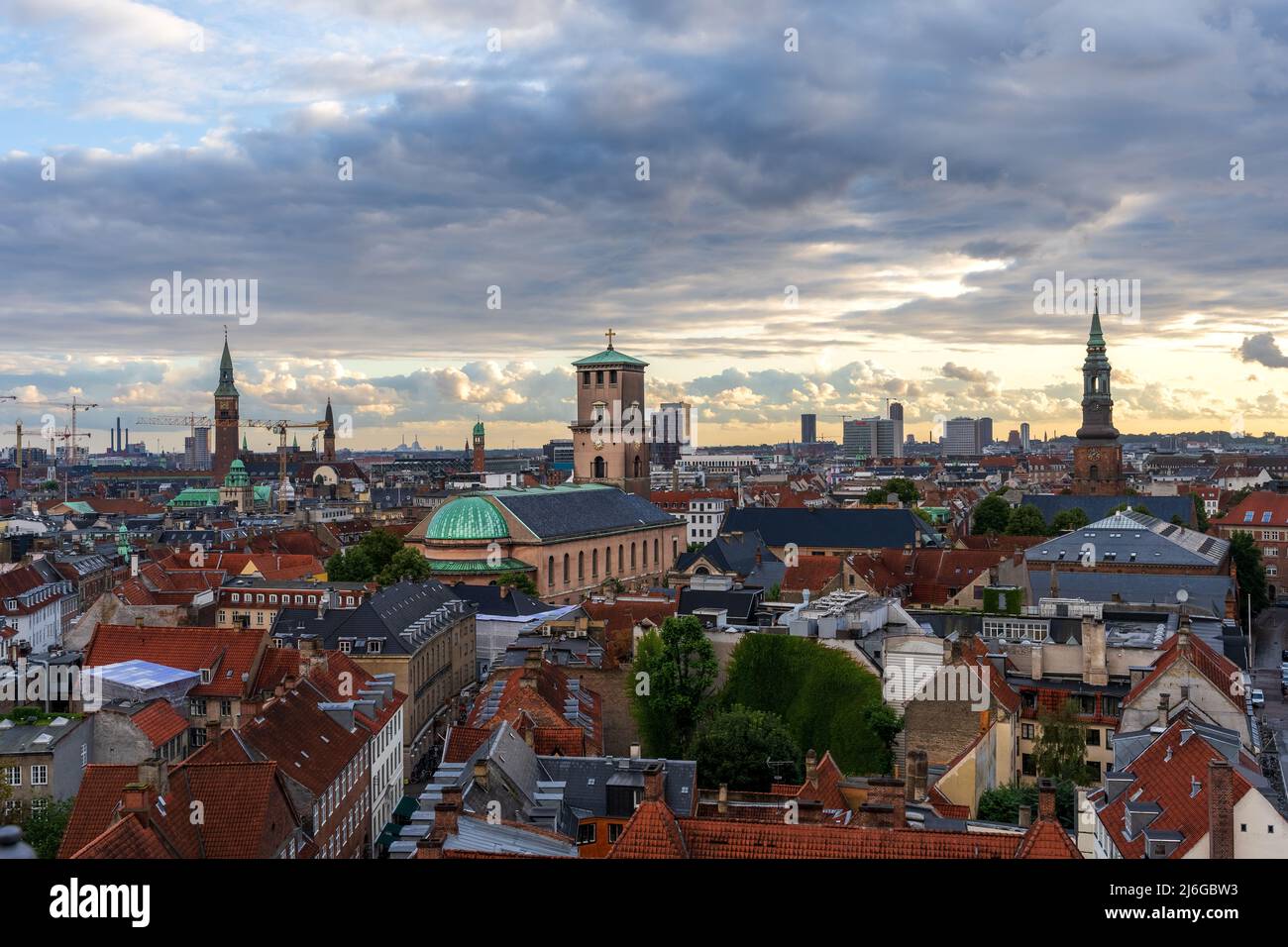 Beautiful aerial view of the delish city of Copenhagen the capital of ...