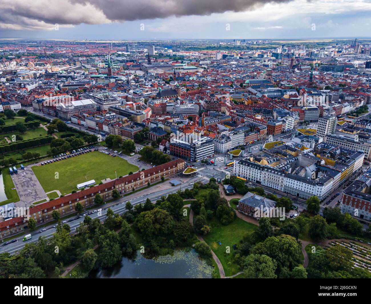 Beautiful aerial view of the delish city of Copenhagen the capital of ...