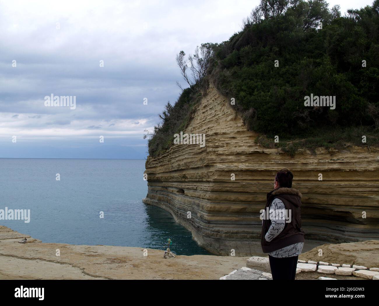 Natural sandstone cliffs at Canal D'Amour, Sidari, Corfu, Greece Stock ...