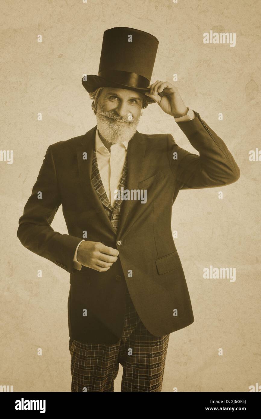 Old photo of stylish mature gentleman Stock Photo - Alamy