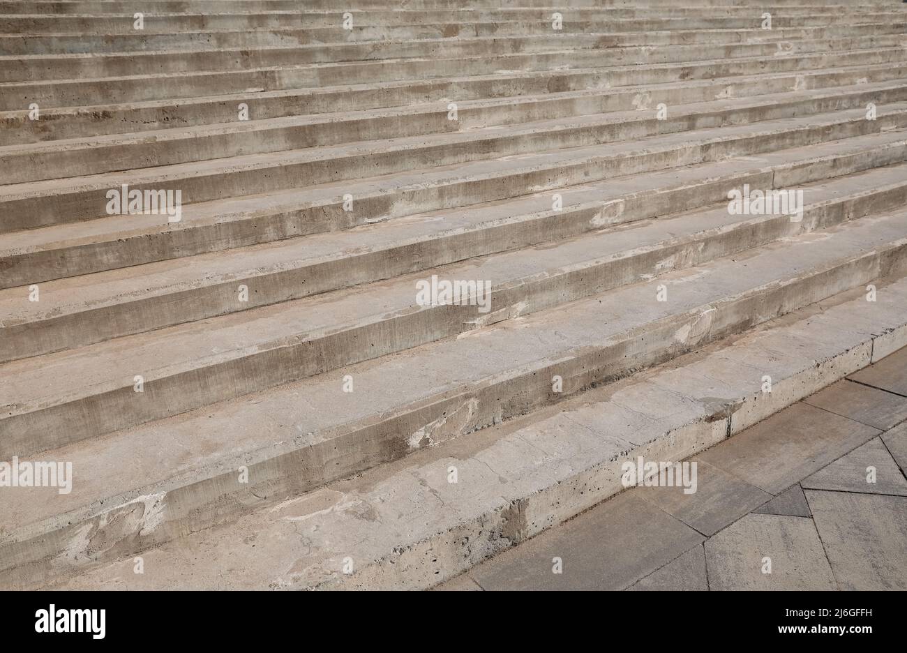 View of concrete steps with fallen leaves outdoors Stock Photo - Alamy