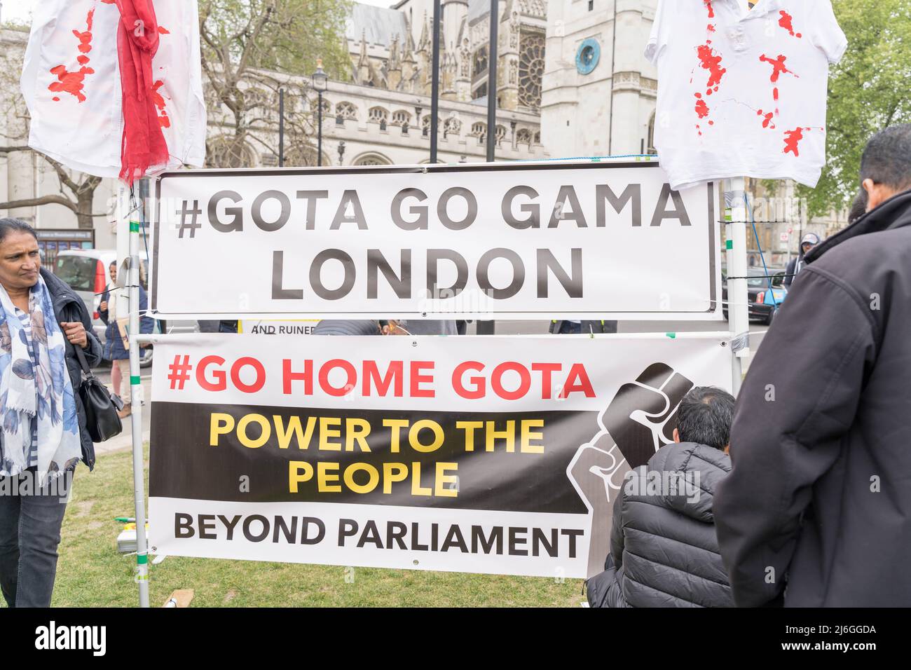 London, UK, 01 May 2022. Sri Lankans gather at Parliament Square ...