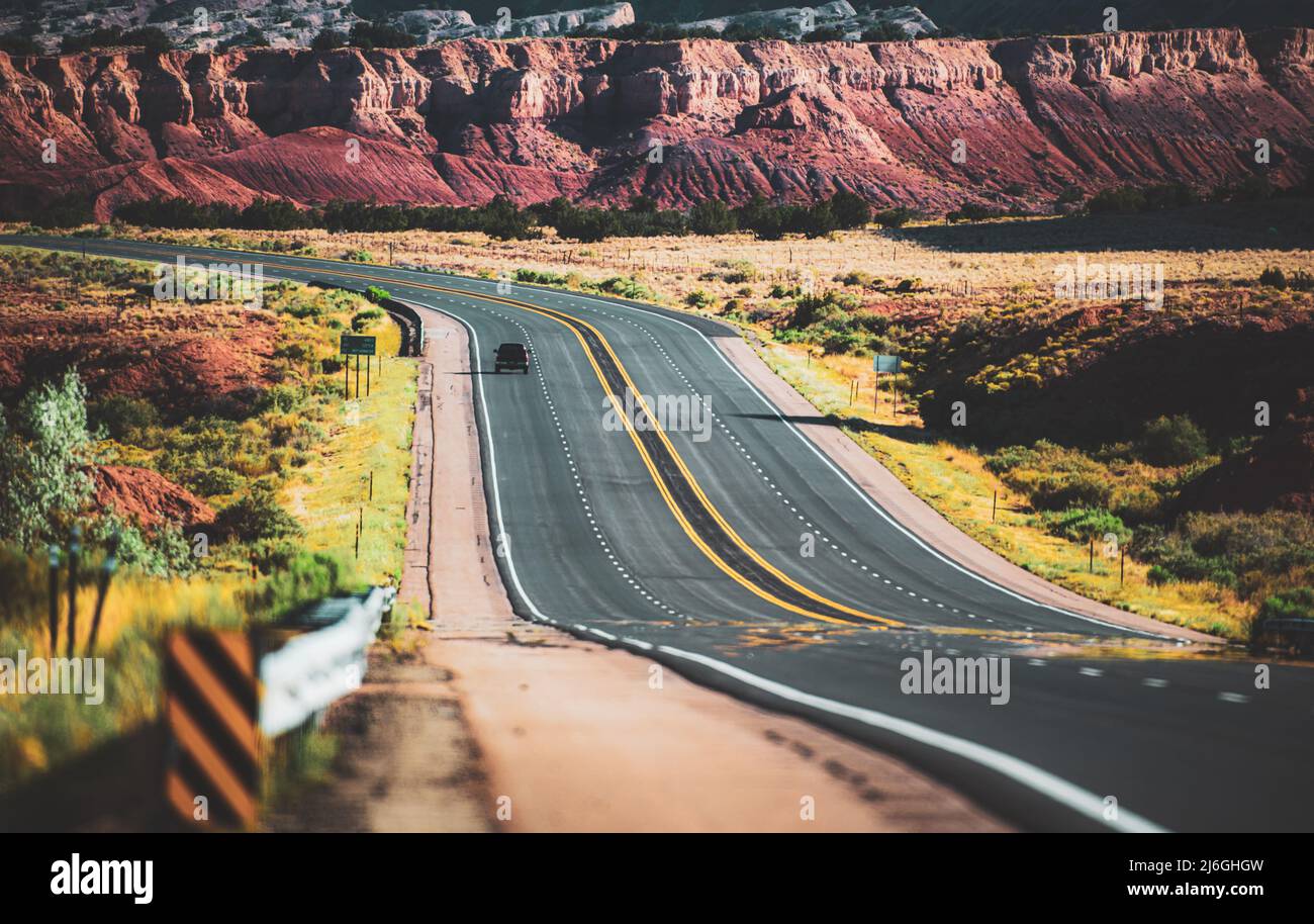Road trip in Arizona desert. Asphalt highway road in USA Stock Photo ...