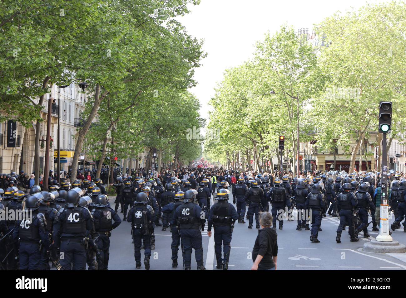 French riot police seen in large numbers during the clashes with ...